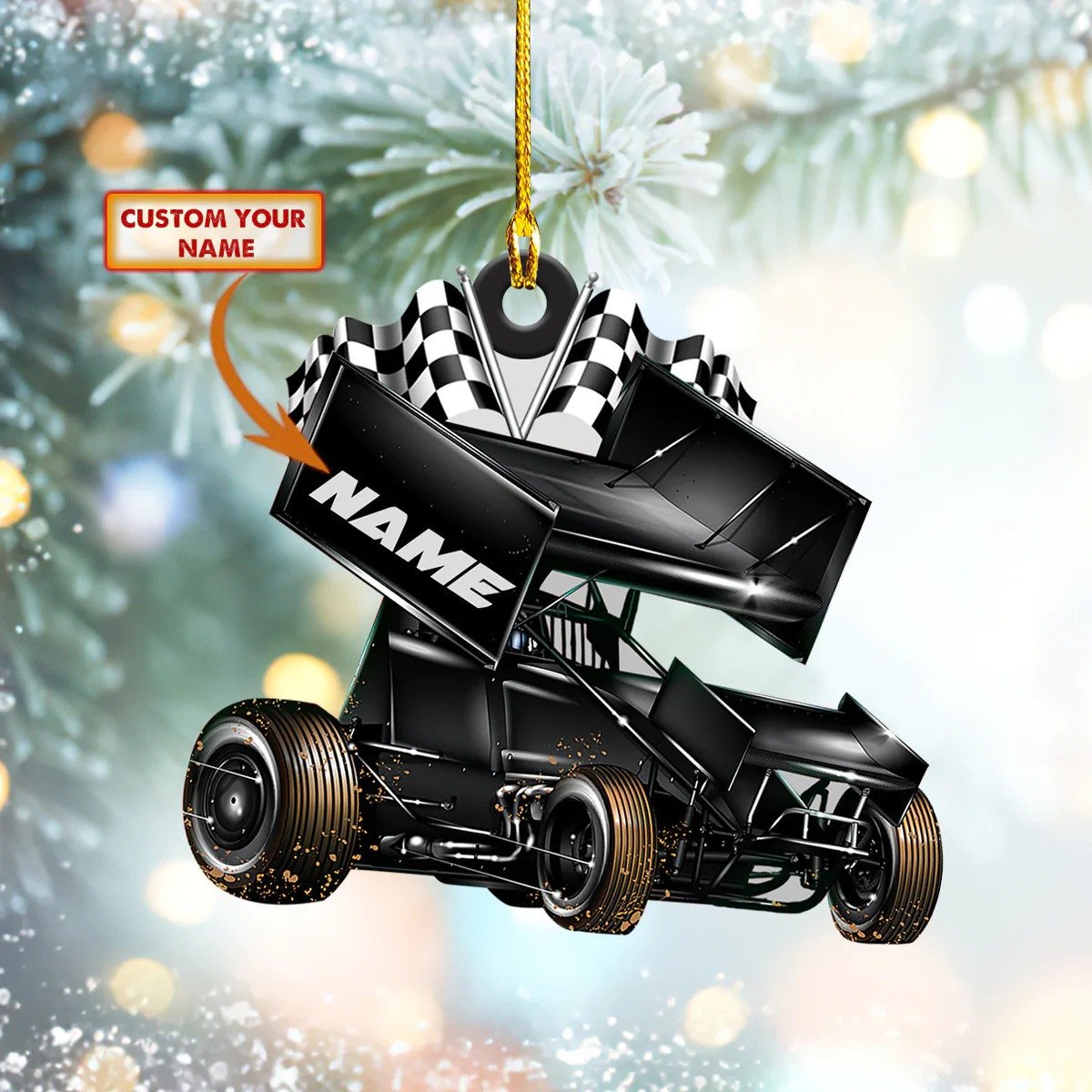 Personalized Race Car Ornament Dirt Track Racing Tree For Hanging Orna ...