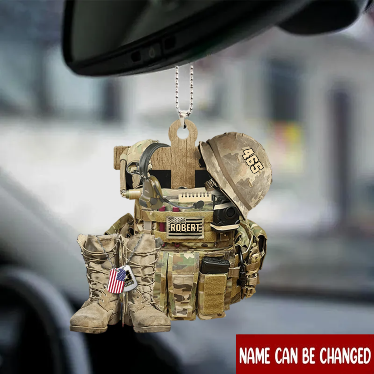 Personalized Military Bulletproof Vest Boots Helmet Car Hanging Orname ...
