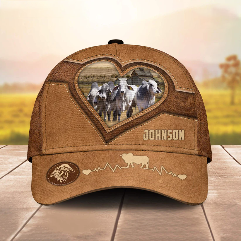 Brahman Cattle Heart Shaped Style Customized Name Cap CA0179 – Lasfour