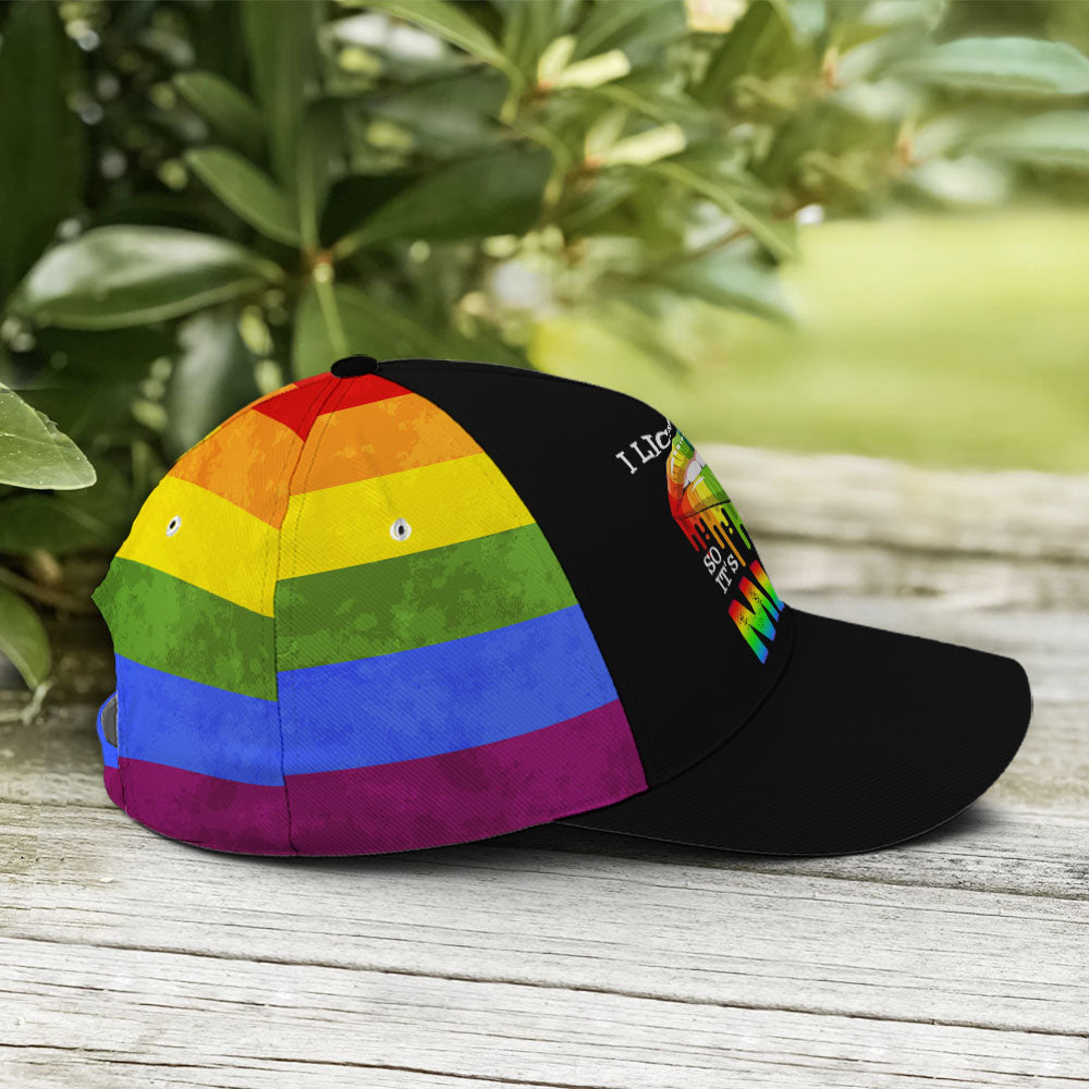 Baseball Cap For LGBTQ Drawing Dripping Lips Lasfour CO0942