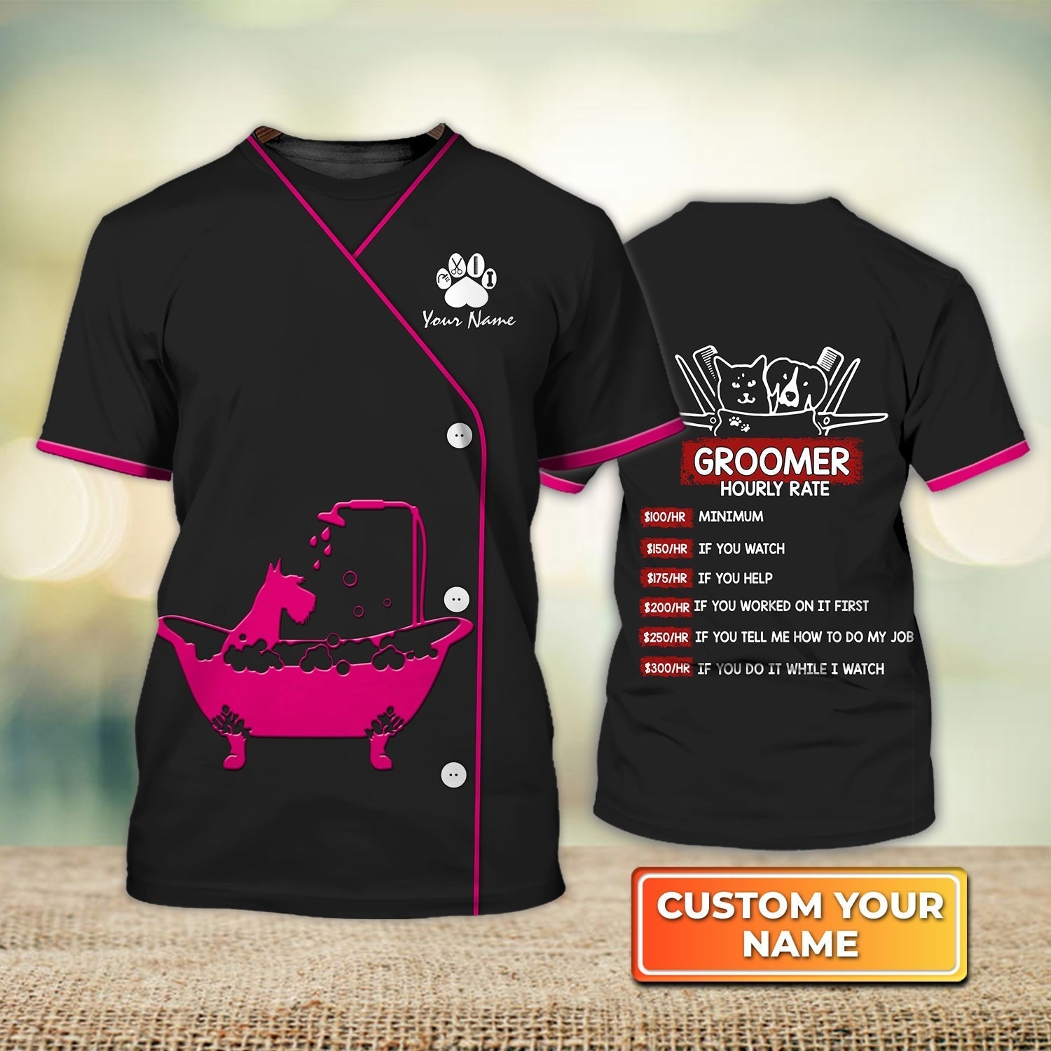 Customized 3D Groomer Shirts Mobile Dog Washer My Craft Cat Groomer Pe ...