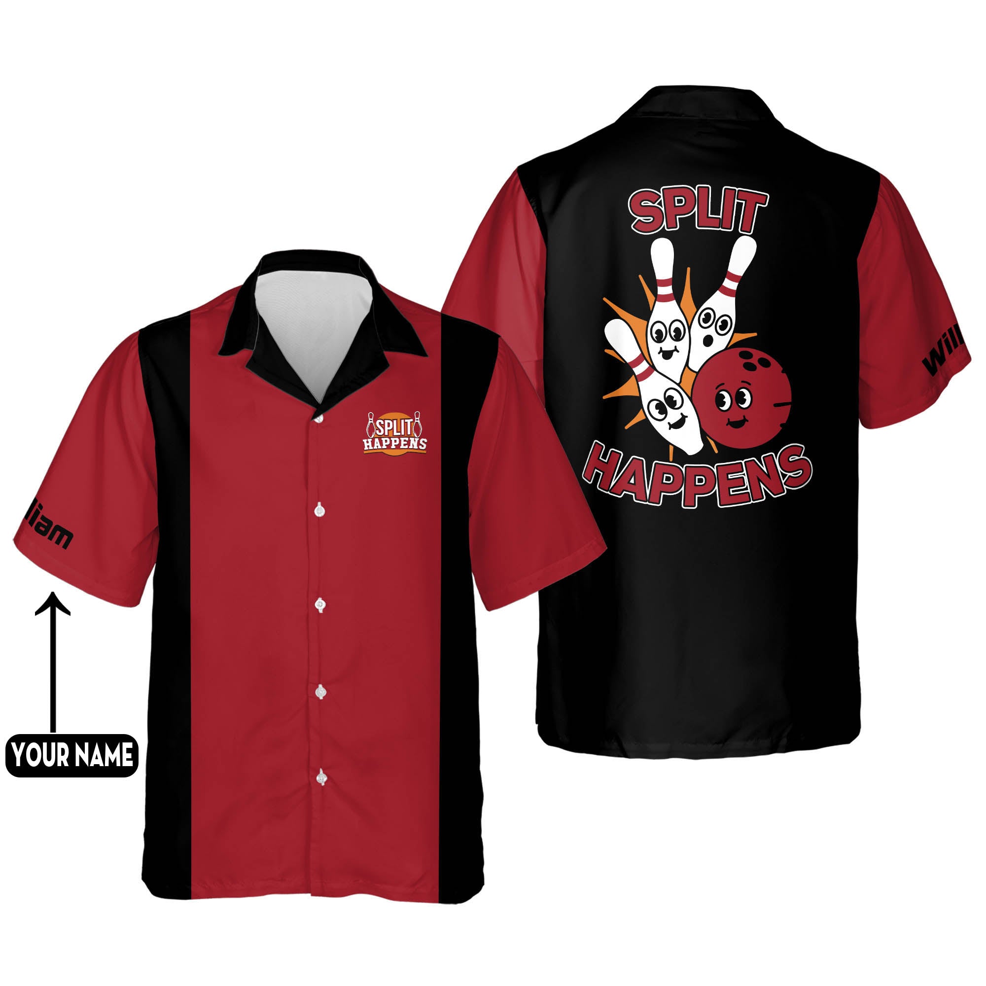 Customize Bowling Shirts Retro For Men And Women - Split Happens ...