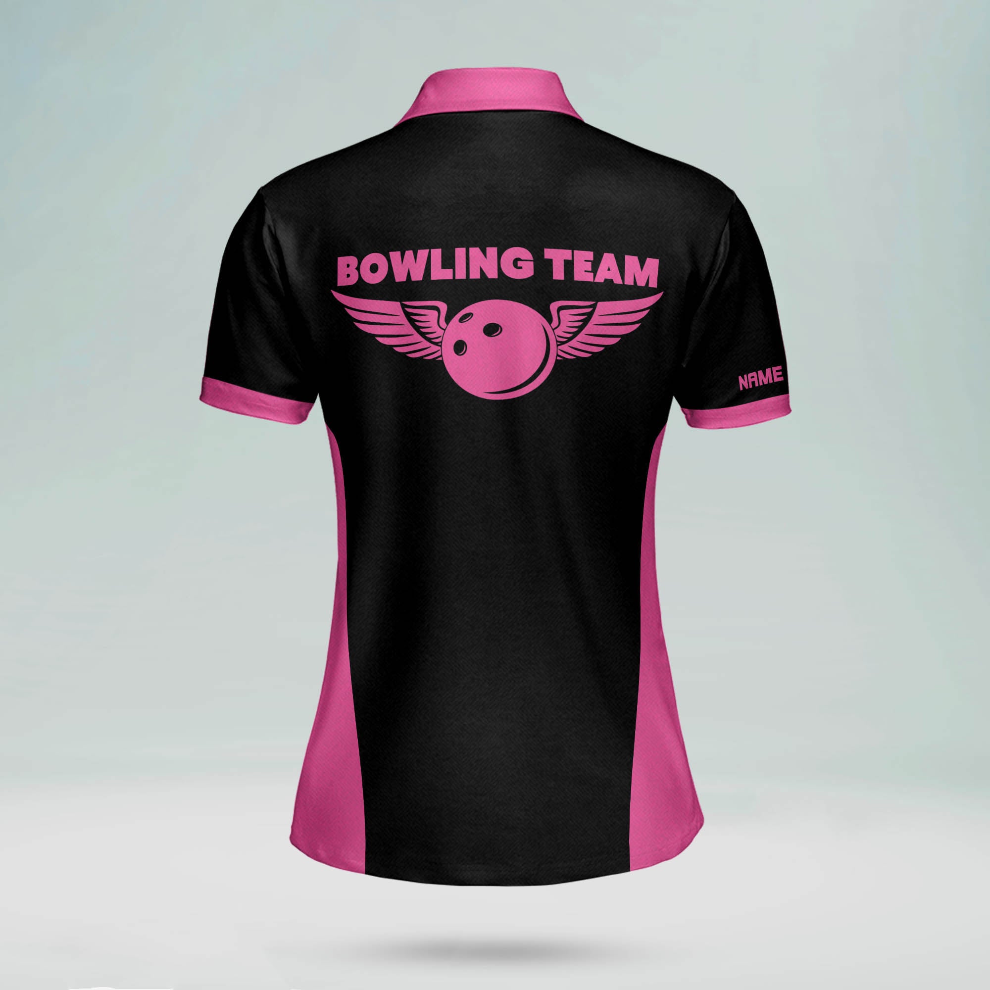 Lasfour Custom Bowling Shirts For Women, Heartbeat Pulse Line Pink ...
